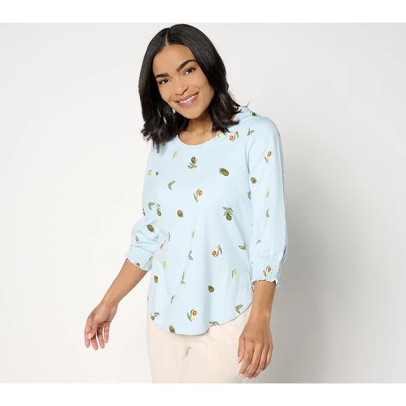 Cuddl Duds | Tops | Cuddl Duds Cottonwear Pick Of The Day Smocked Top ...